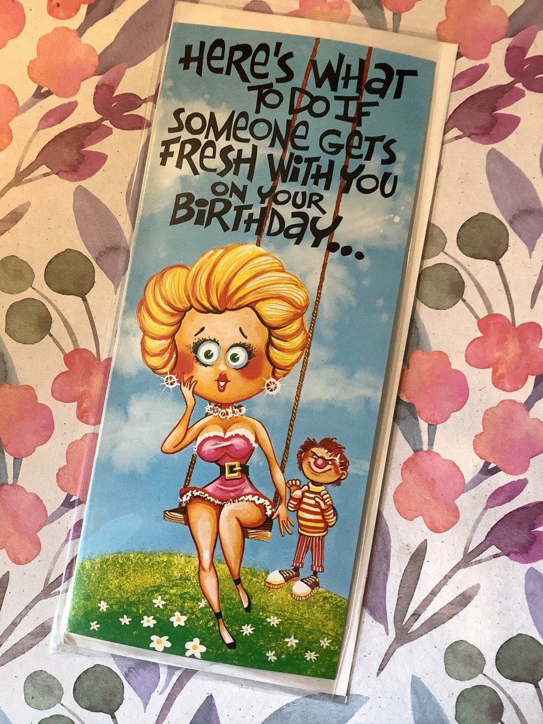 RARE Humorous Vintage/retro Circa 1980s Humorous Birthday Card Cheeky ...