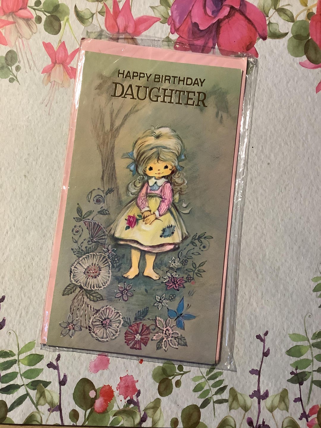 RARE Vintage Circa 1970s Happy Birthday Daughter' Card - STUNNING Girl ...