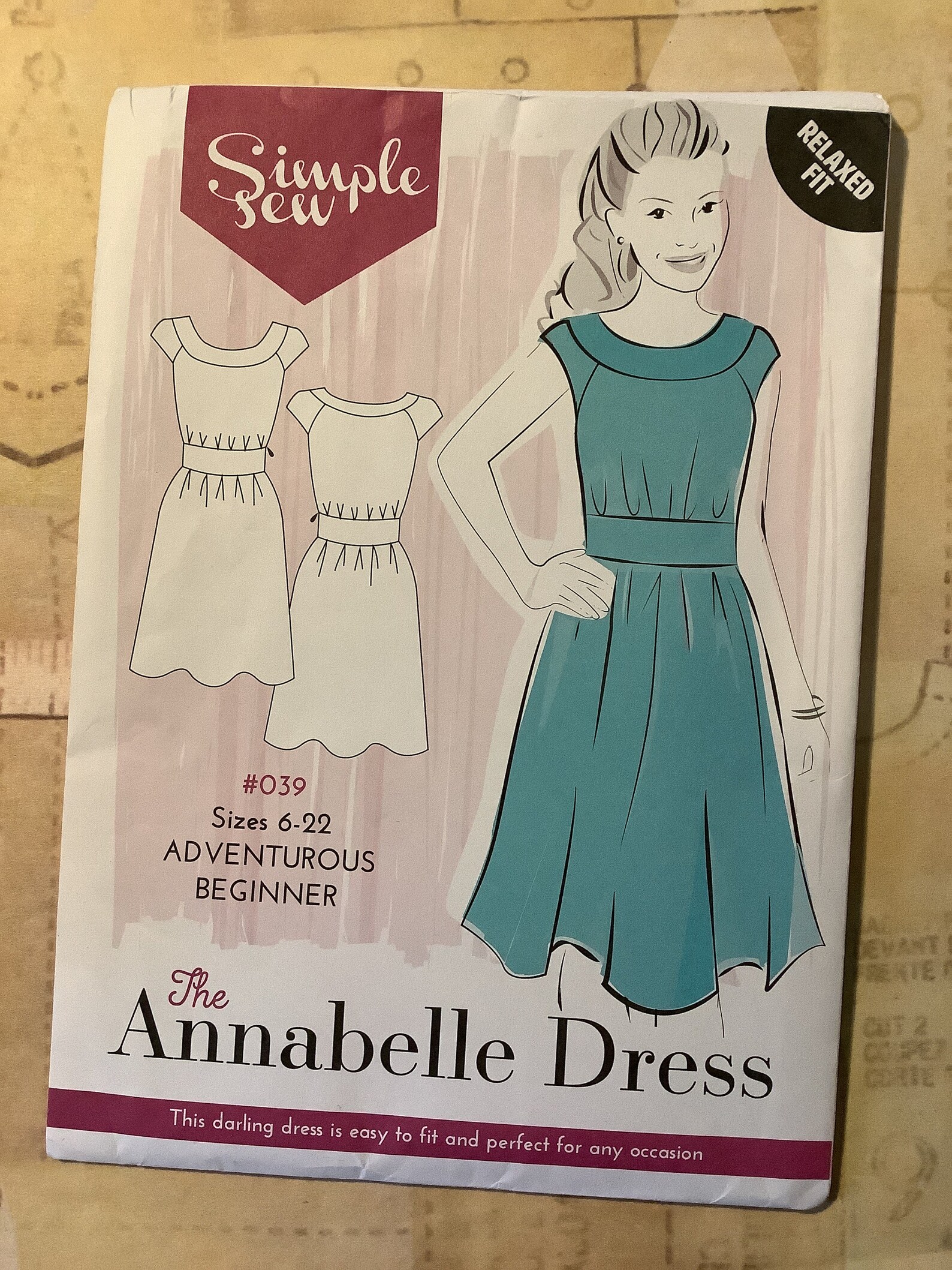 Uncut Simple Sew Sewing Pattern #039 the Annabelle Dress in UK Sizes 6 ...