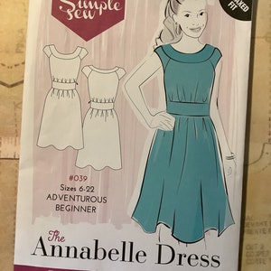Uncut Simple Sew Sewing Pattern #039 the Annabelle Dress in UK Sizes 6 ...