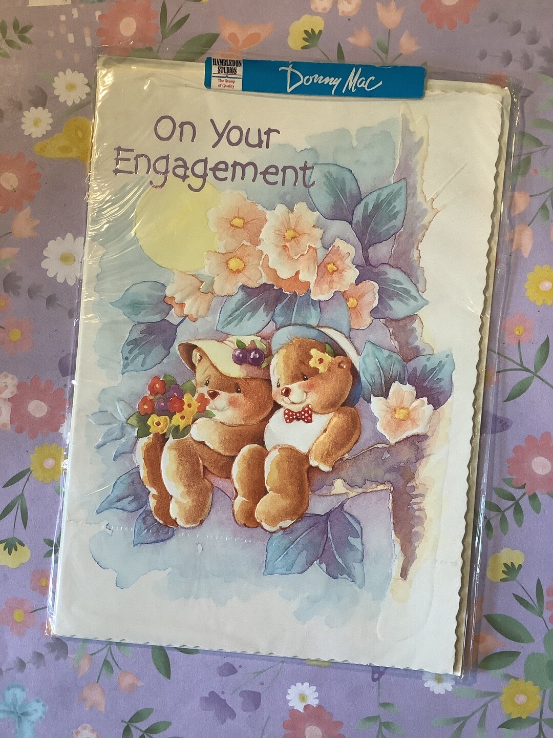 Vintage Circa 1980s 'On Your Engagement' Donny Mac Card con Super Cute ...