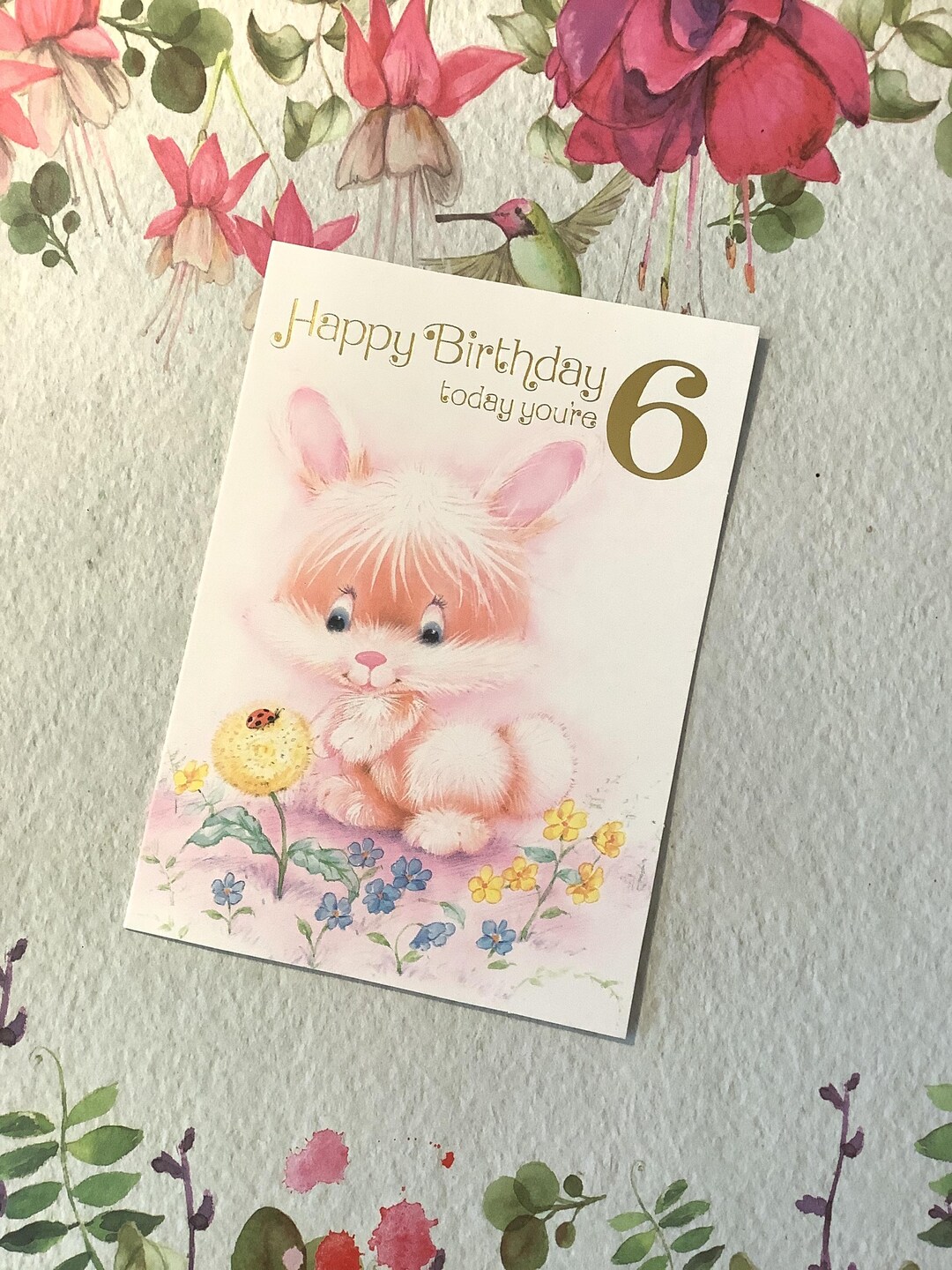 RARE Vintage Circa 1980s 'happy Birthday Today You're 6' Card ADORABLE ...