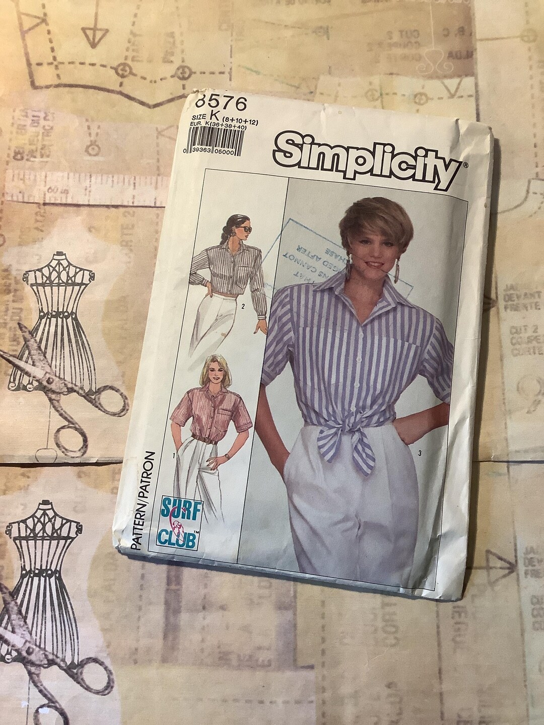 RARE Vintage Uncut 1988 Simplicity 'surf Club' Sewing Pattern 8576 ...