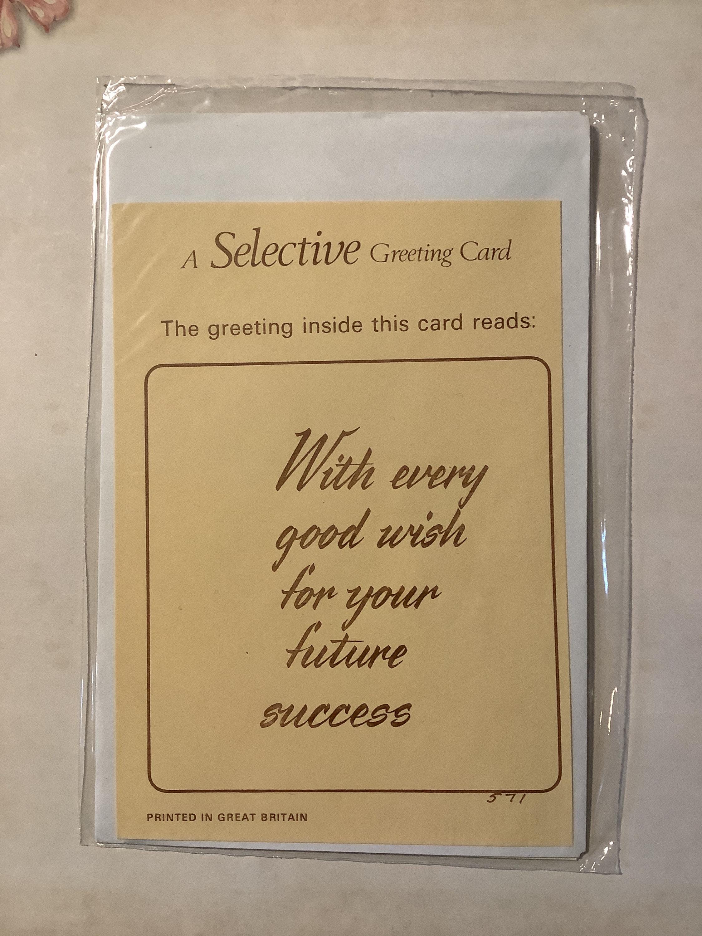 RARE Vintage Circa 1970s 'here's Wishing You Success' Card With ...