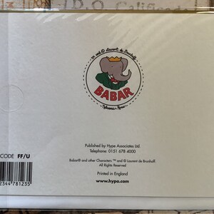 Babar the Elephant Super Cute Blank Card in Original Cellophane With ...