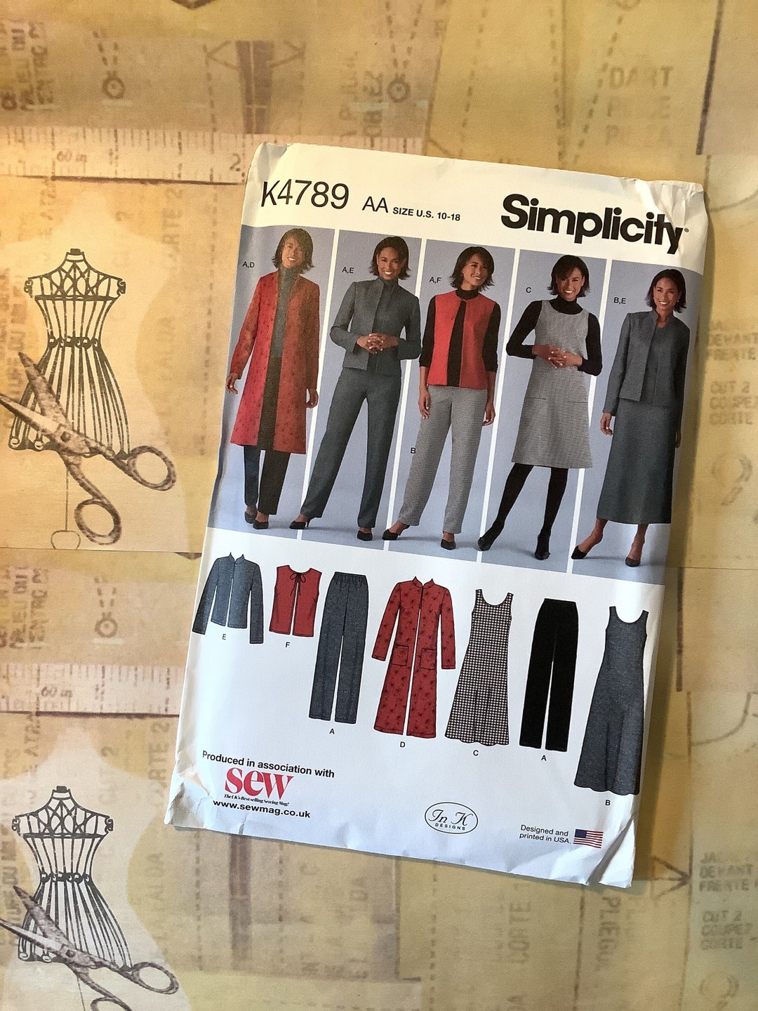 NEW Uncut F/F 2021 Simplicity Sewing Pattern K4789 for Misses' Pants ...