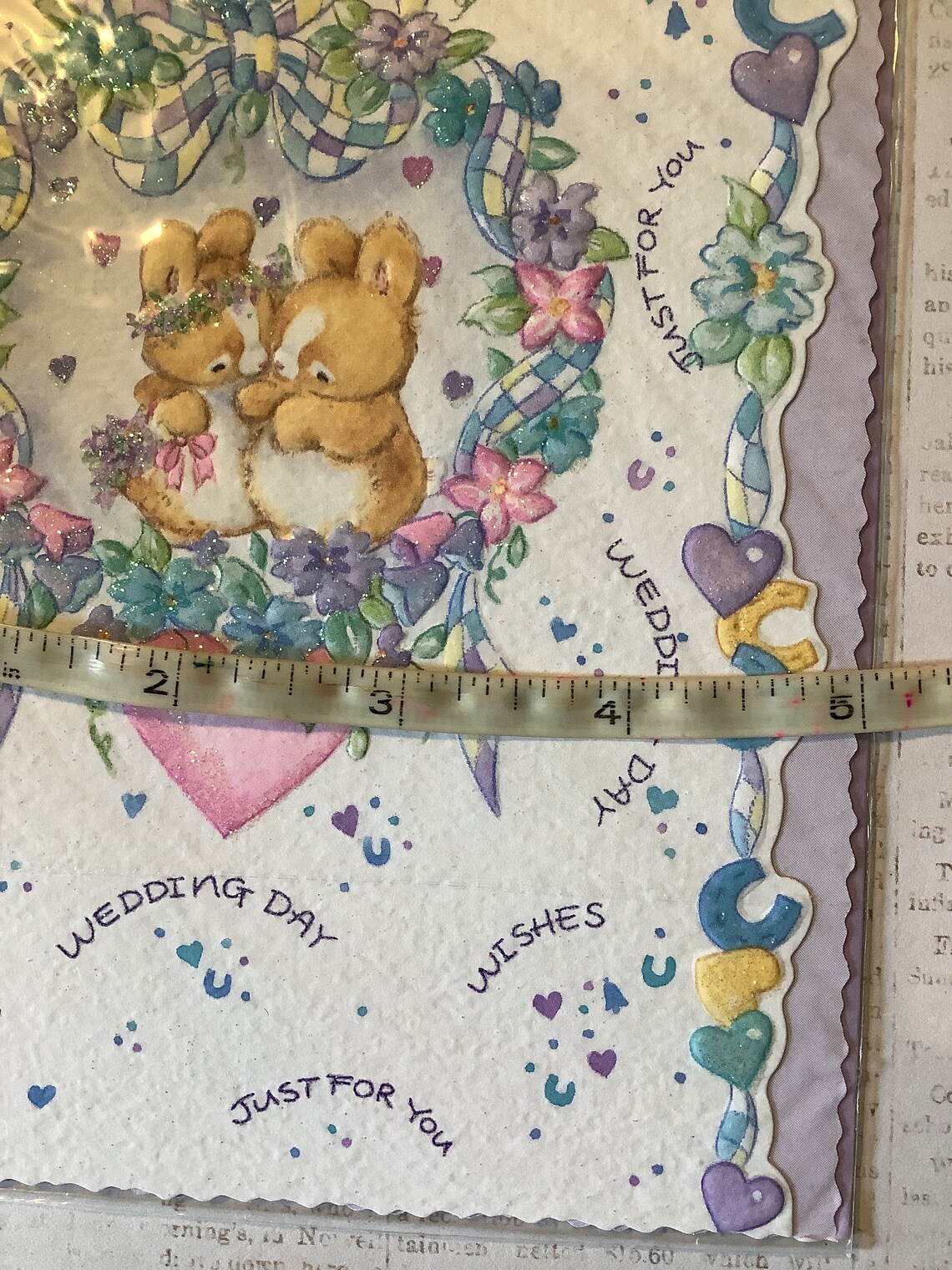 ADORABLE Vintage Circa 1990s 'wedding Day Wishes Just for You' Card ...