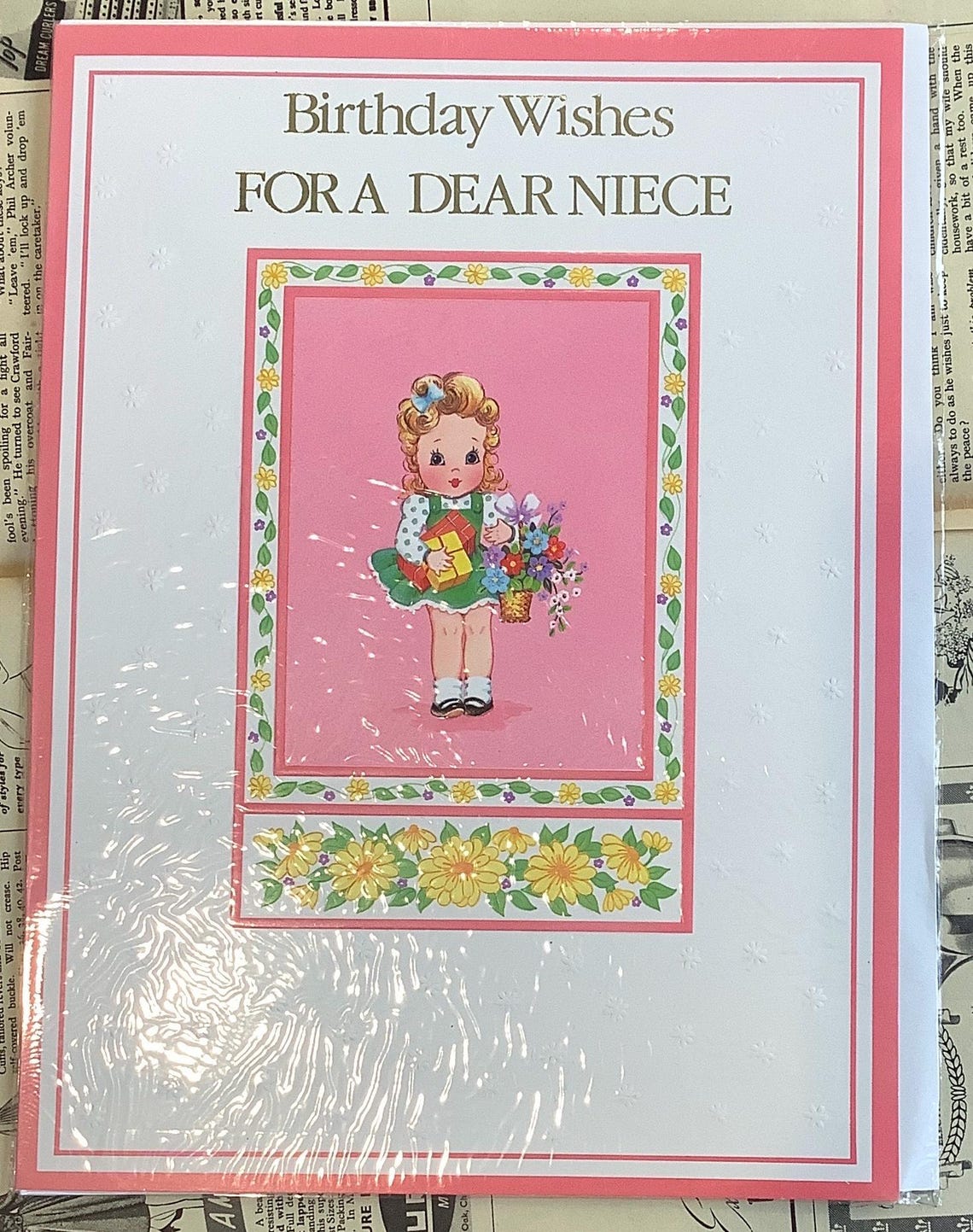 RARE Fabulous 1989 Vintage 'birthday Wishes for A Dear Niece' A4 Size ...