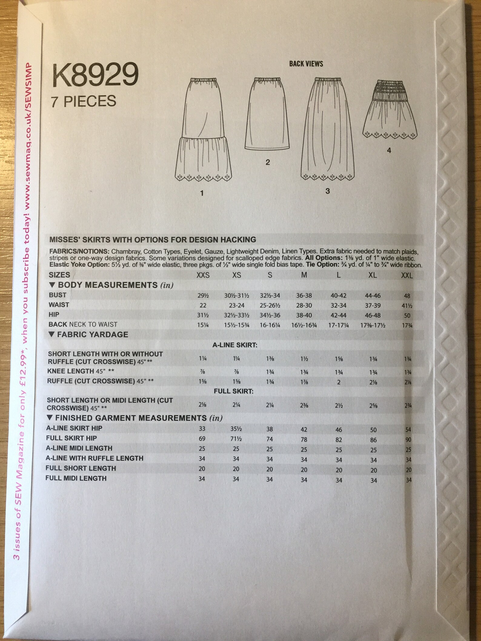 Uncut Simplicity 'pattern Hacking' Sewing Pattern - Etsy