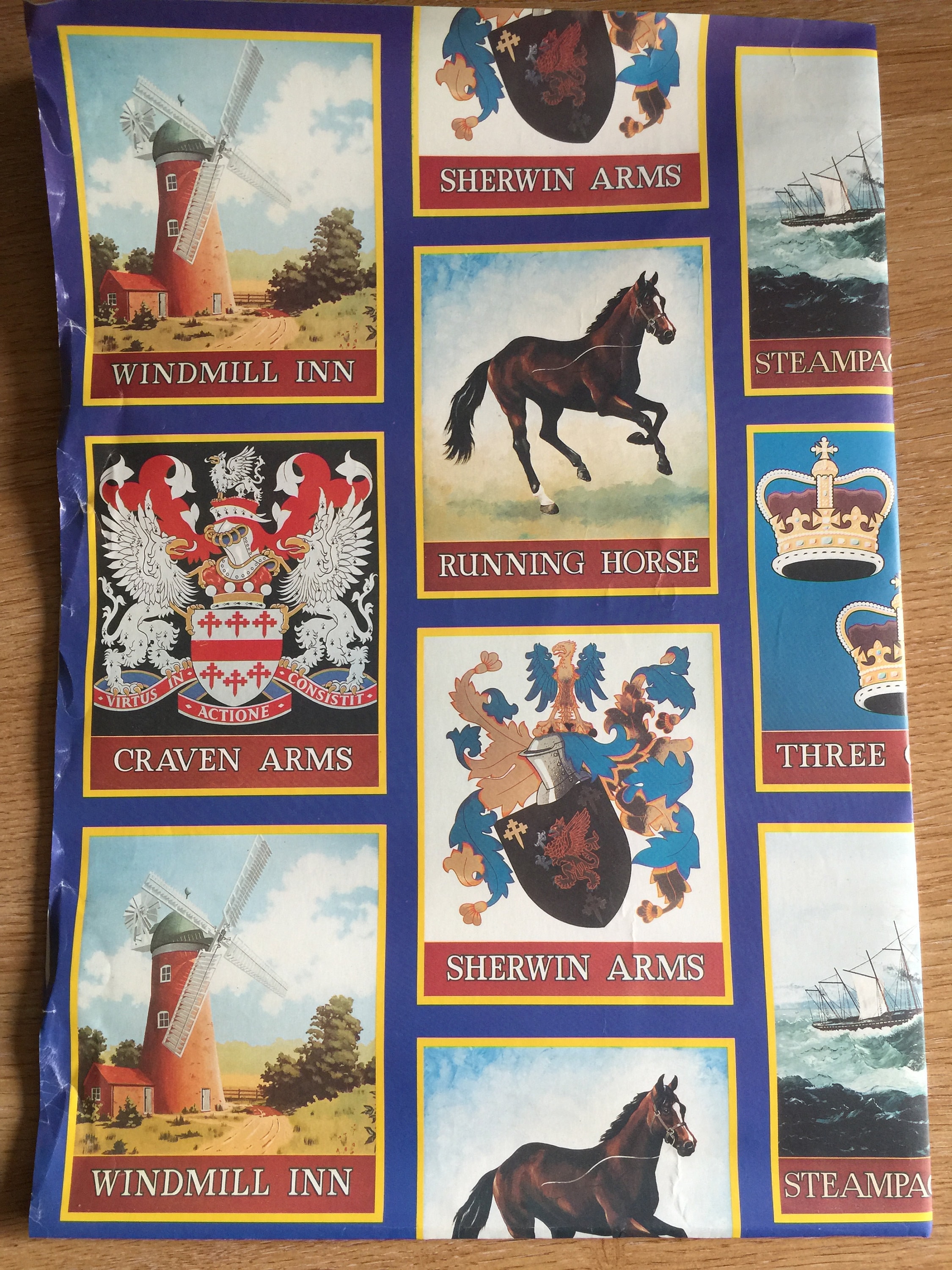 EXTREMELY Rare Vintage 1985 - Medici Society 'inn Signs' Gift Wrap ...