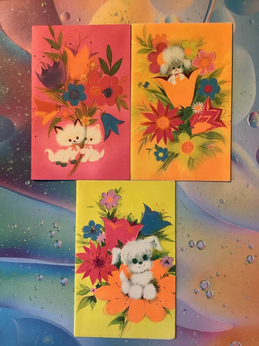 RARE Retro/vintage Circa 1970s Blank Notelets/cards With ADORABLE ...