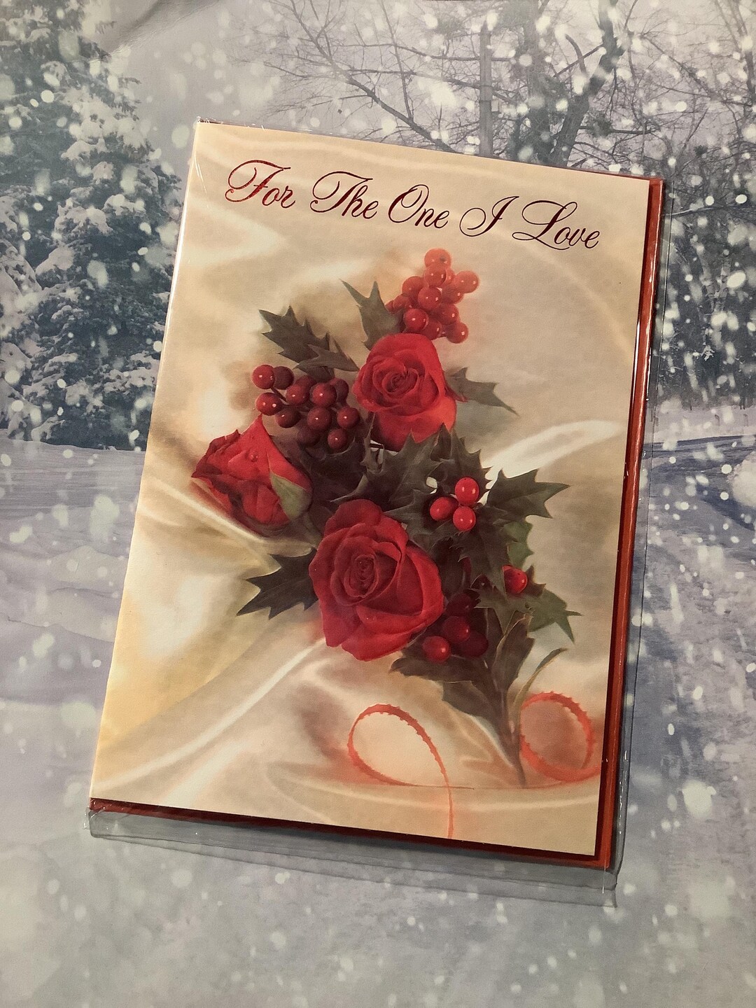 Vintage Circa 1990s 'for the One I Love' Christmas Card - Retro, Red ...