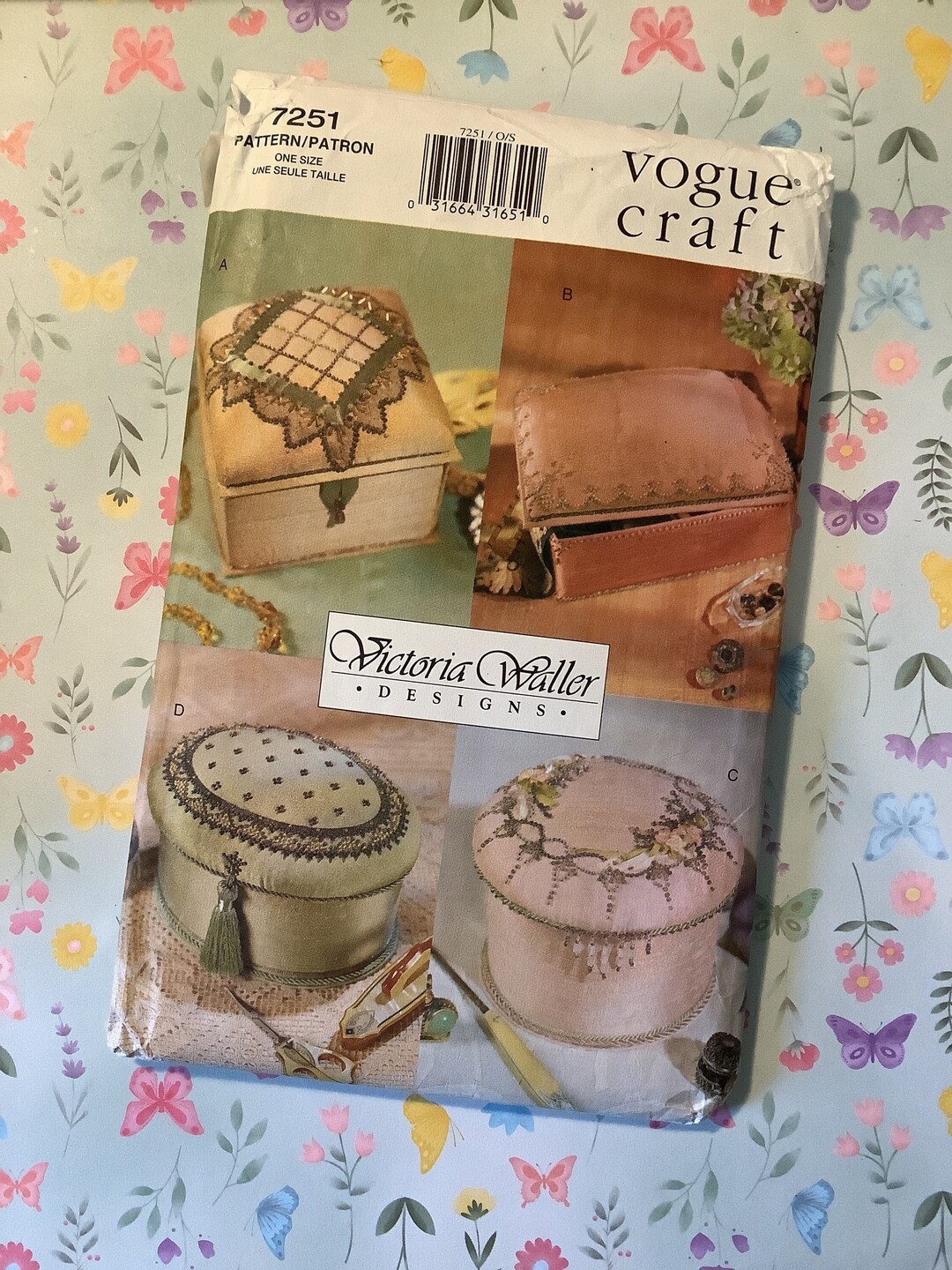 RARE Uncut 2000 Vogue Craft Pattern No 7251 for Pin Beaded Boxes in 4 ...