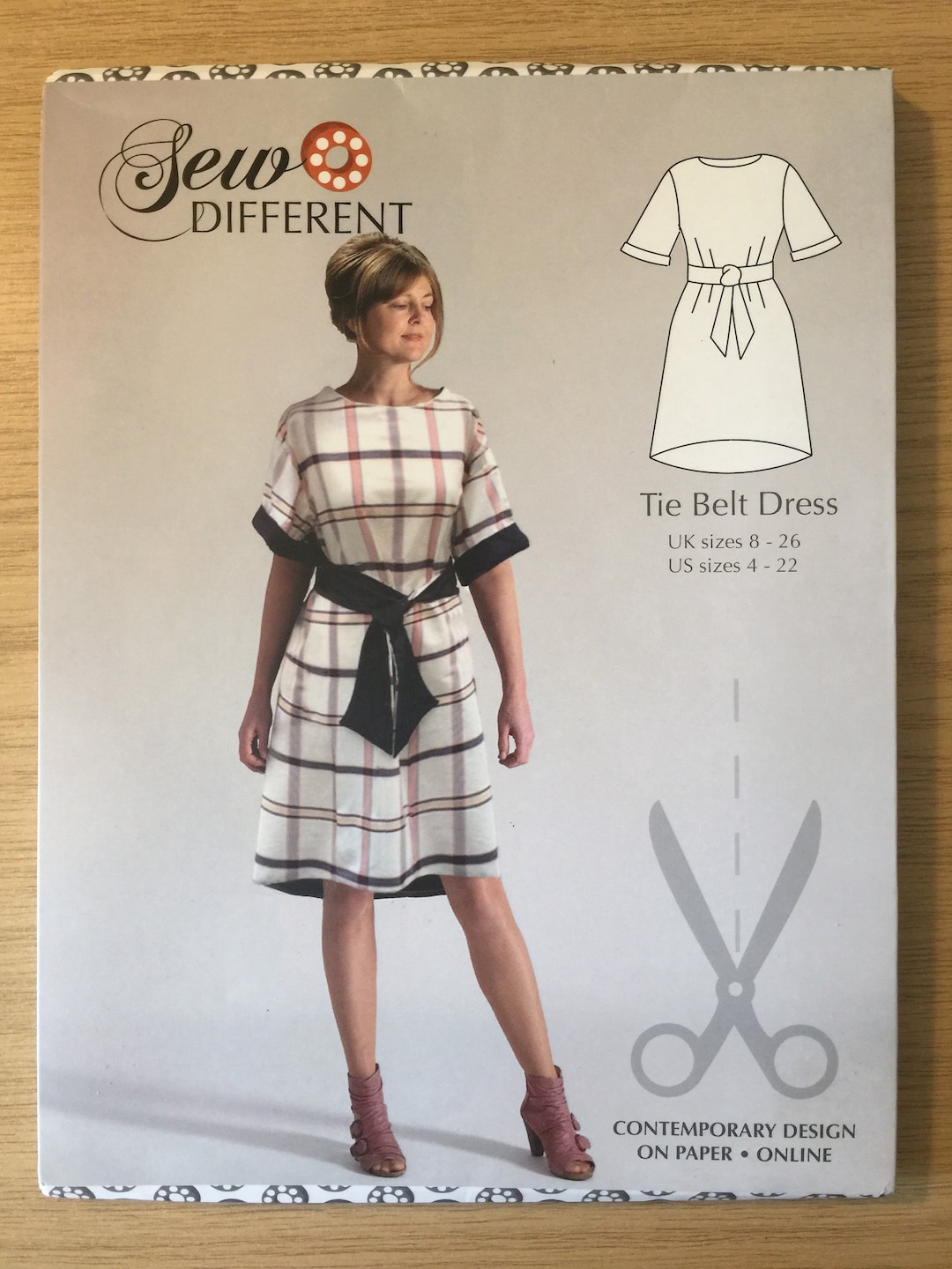 RARE 2016 Sew Different 'tie Belt Dress' Sewing Pattern Pack easy Sew ...