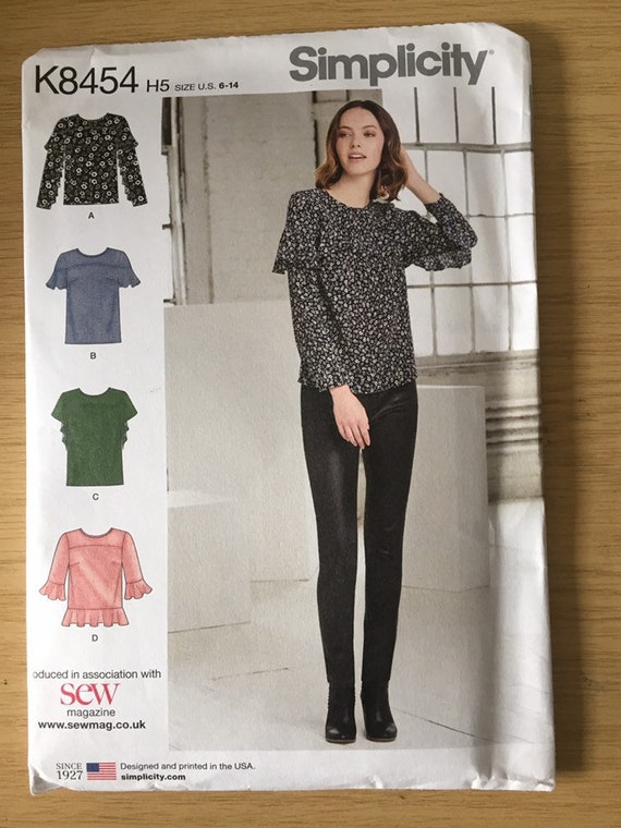 Uncut 2018 Simplicity Sewing Pattern No K8454 for Four Styles | Etsy UK
