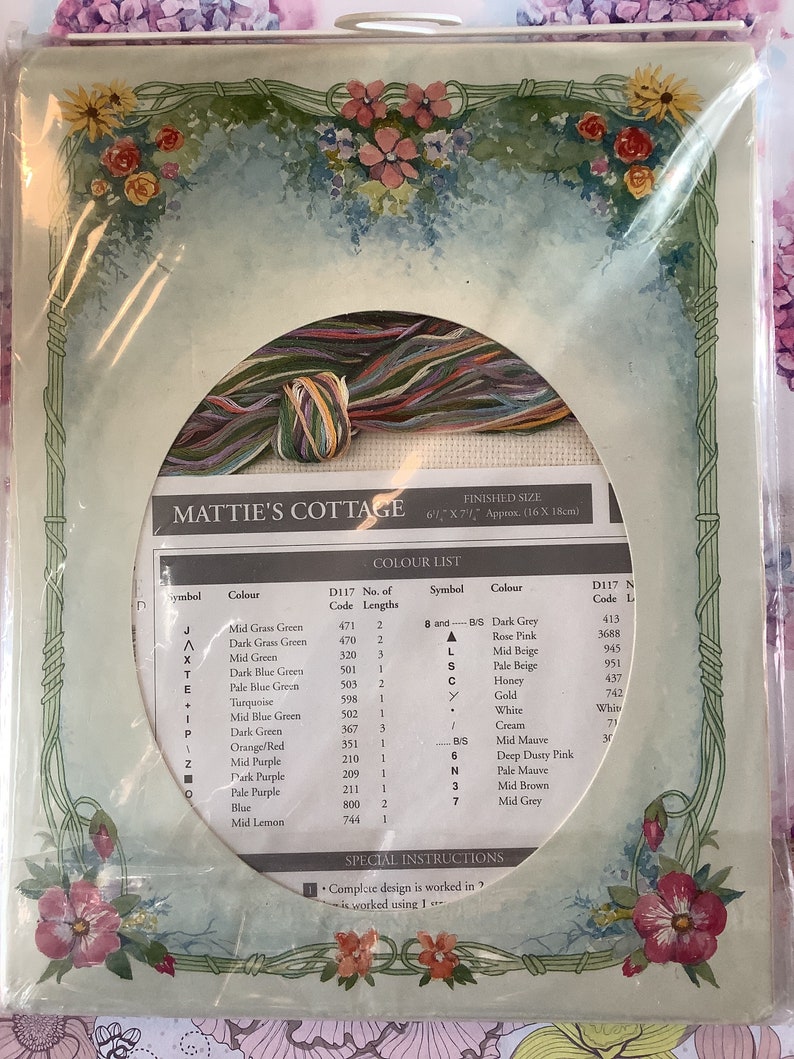 VINTAGE Circa 1990s 'mattie's Cottage' Counted Cross Stitch Kit by DMC ...