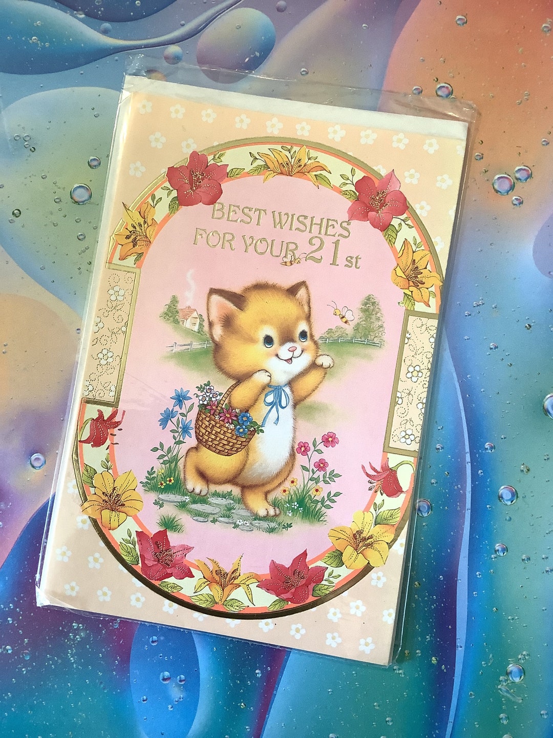 RARE Vintage Circa 1970s 'best Wishes for Your 21st' Birthday Card Cute ...