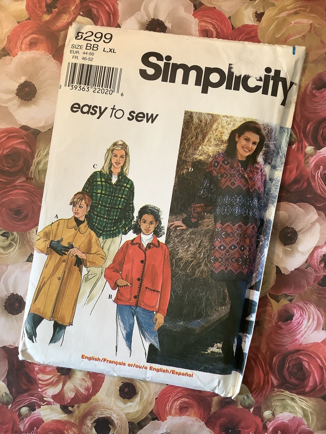 RARE Vintage Uncut 1998 'easy to Sew' Simplicity Pattern No 8299 for ...