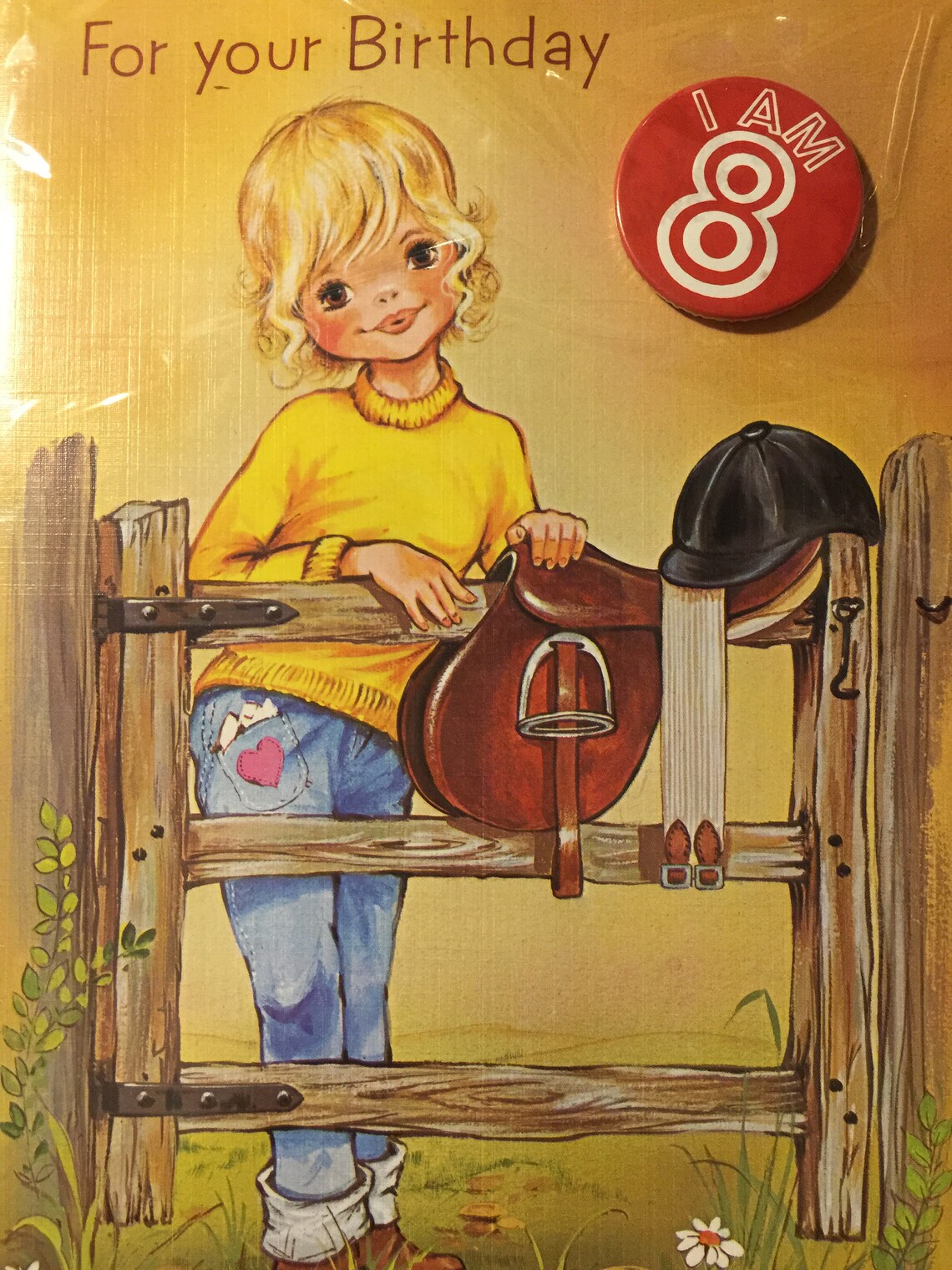 RARE Vintage/retro 1970s 'for Your Birthday' Card Complete With I AM 8 ...