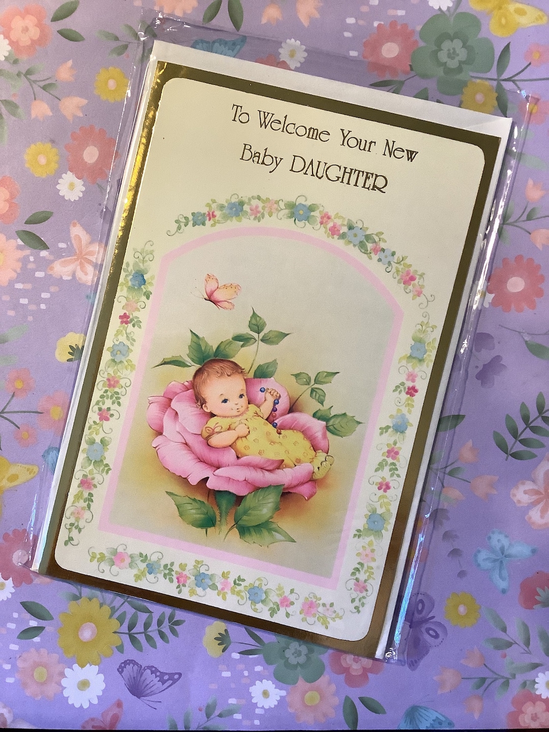 RARE Vintage/retro Circa 1970s 'to Welcome Your New Baby Daughter' Card ...