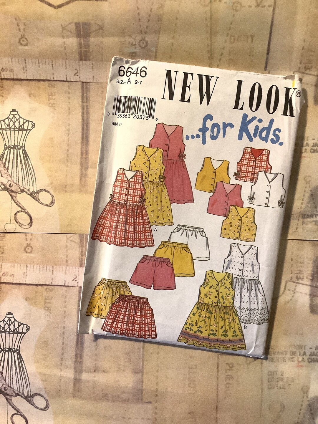 Uncut Vintage New Look Kids! Sewing Pattern No 6646 for Dress, Vest ...
