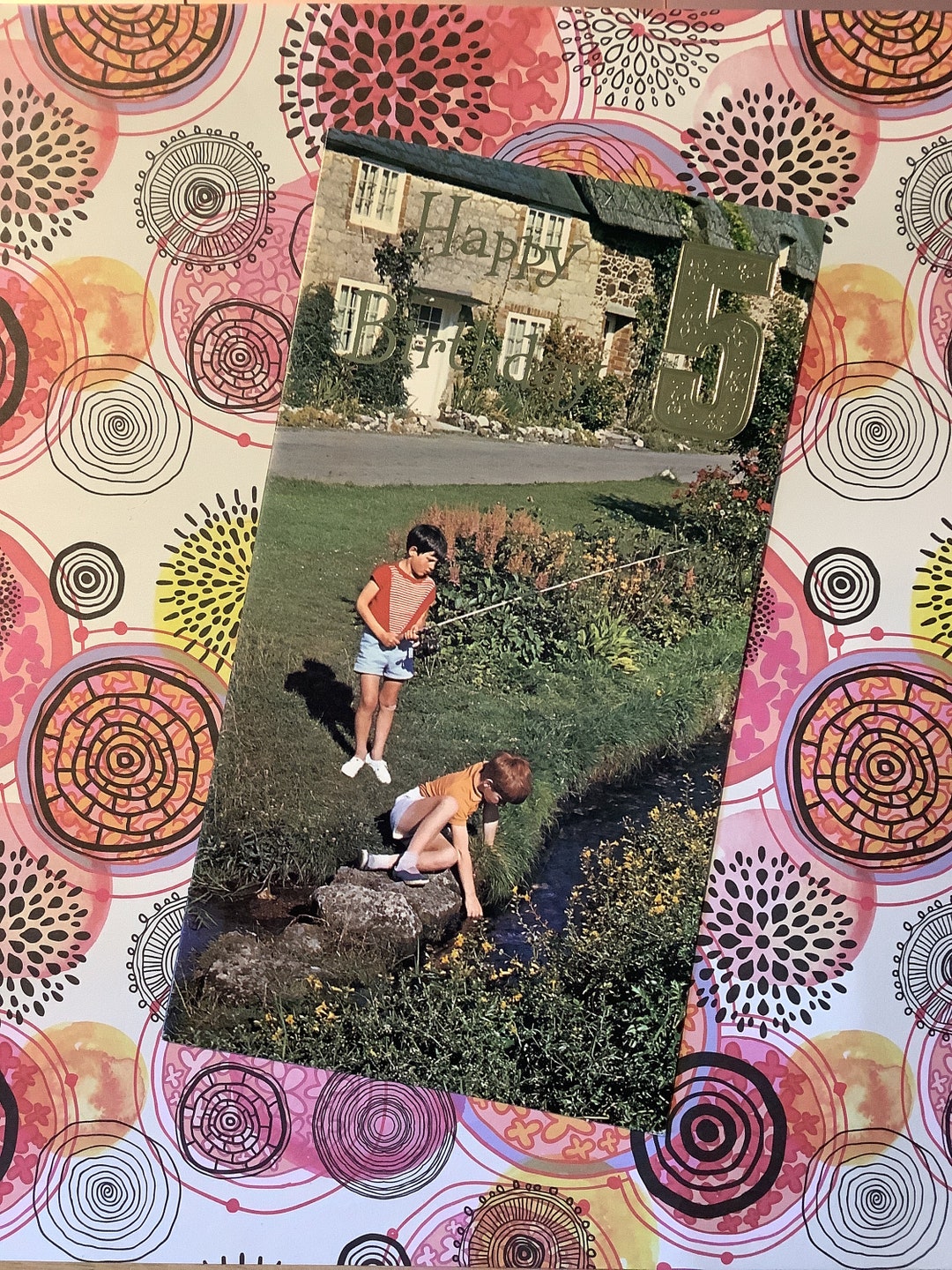 EXTREMELY Rare Vintage Circa 1970s 'happy Birthday 5' Retro Photo Card ...