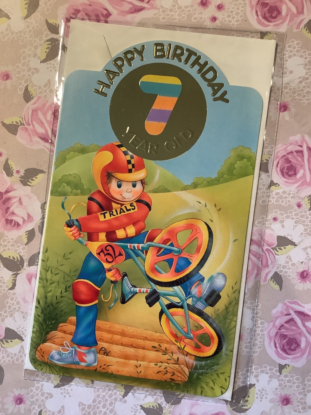 RARE Vintage/retro Circa 1980s 'happy Birthday 7 Year Old' Card -cute ...