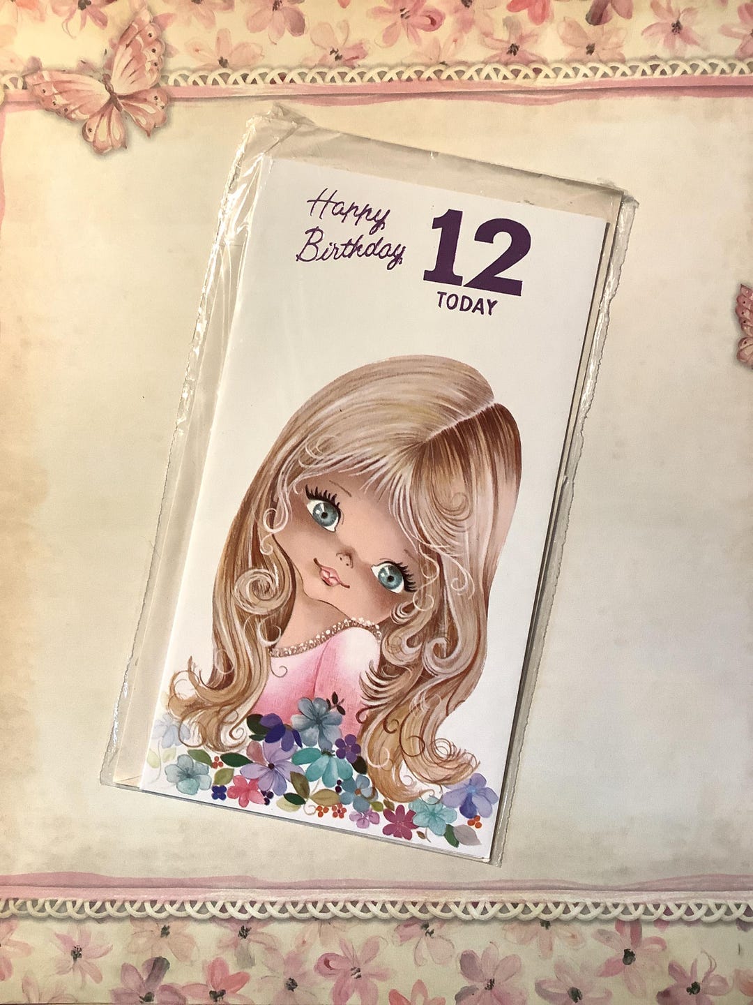 RARE Vintage Circa 1970s 'happy Birthday 12 Today' STUNNING Blonde ...
