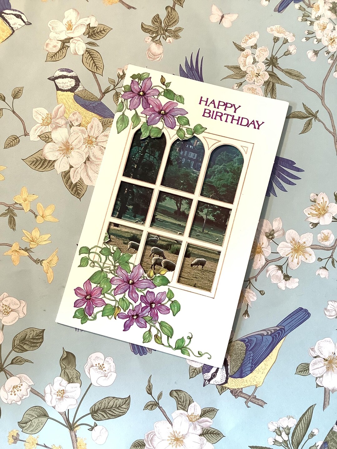 RARE 1980 Vintage 'happy Birthday' Card - Pretty Retro Photo Card ...