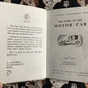 RARE 1962 Vintage Children's Book the Story of the Motor Car Hardback ...