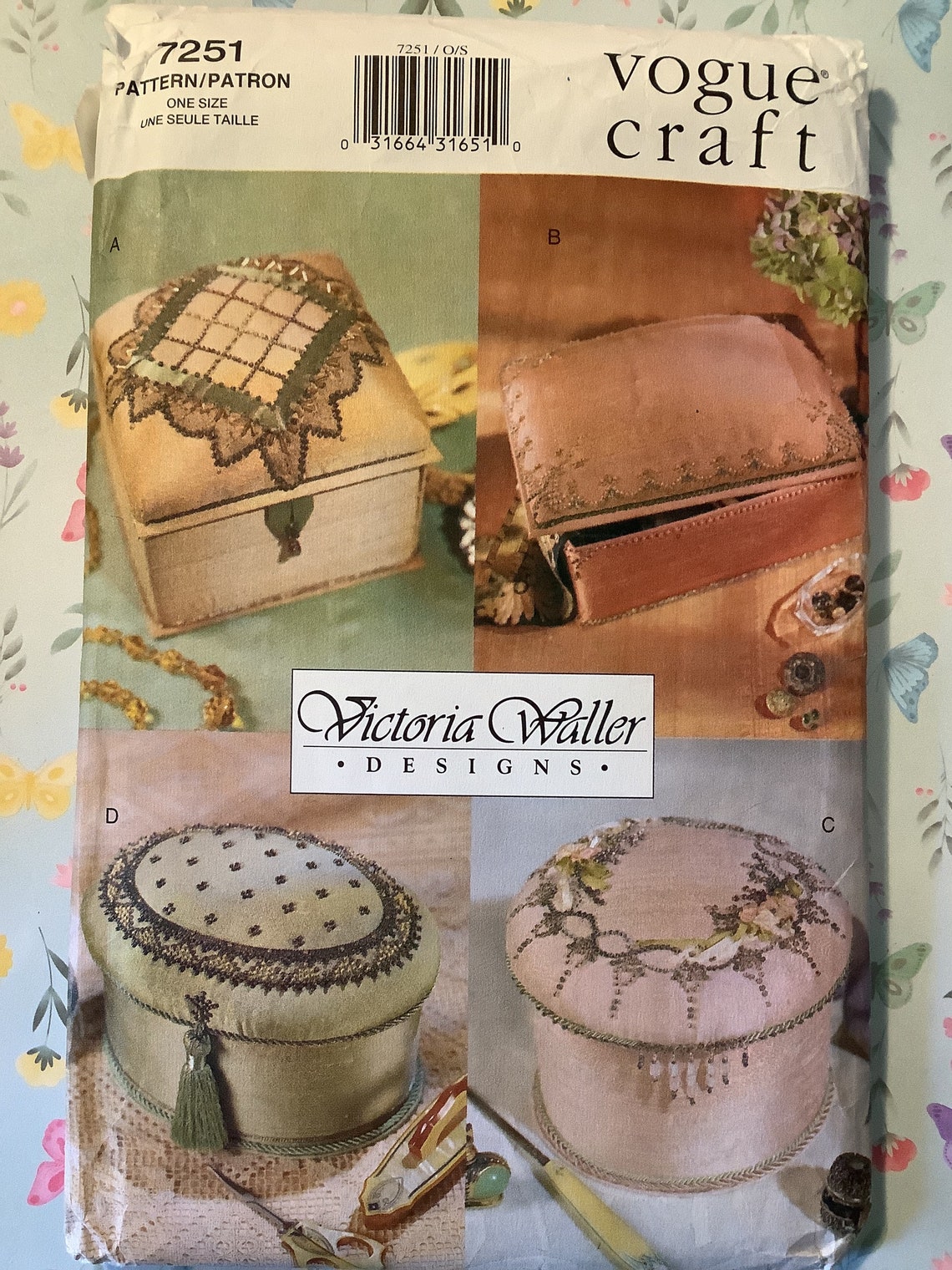 RARE Uncut 2000 Vogue Craft Pattern No 7251 for Pin Beaded Boxes in 4 ...