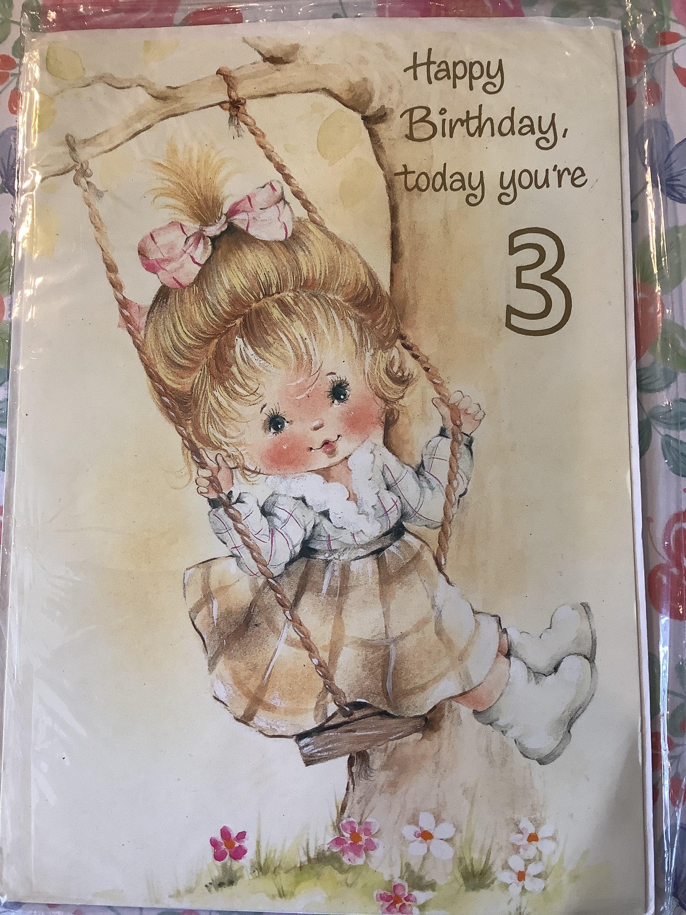 Extremely RARE Vintage Circa 1970s 'happy Birthday, Today You're 3 ...