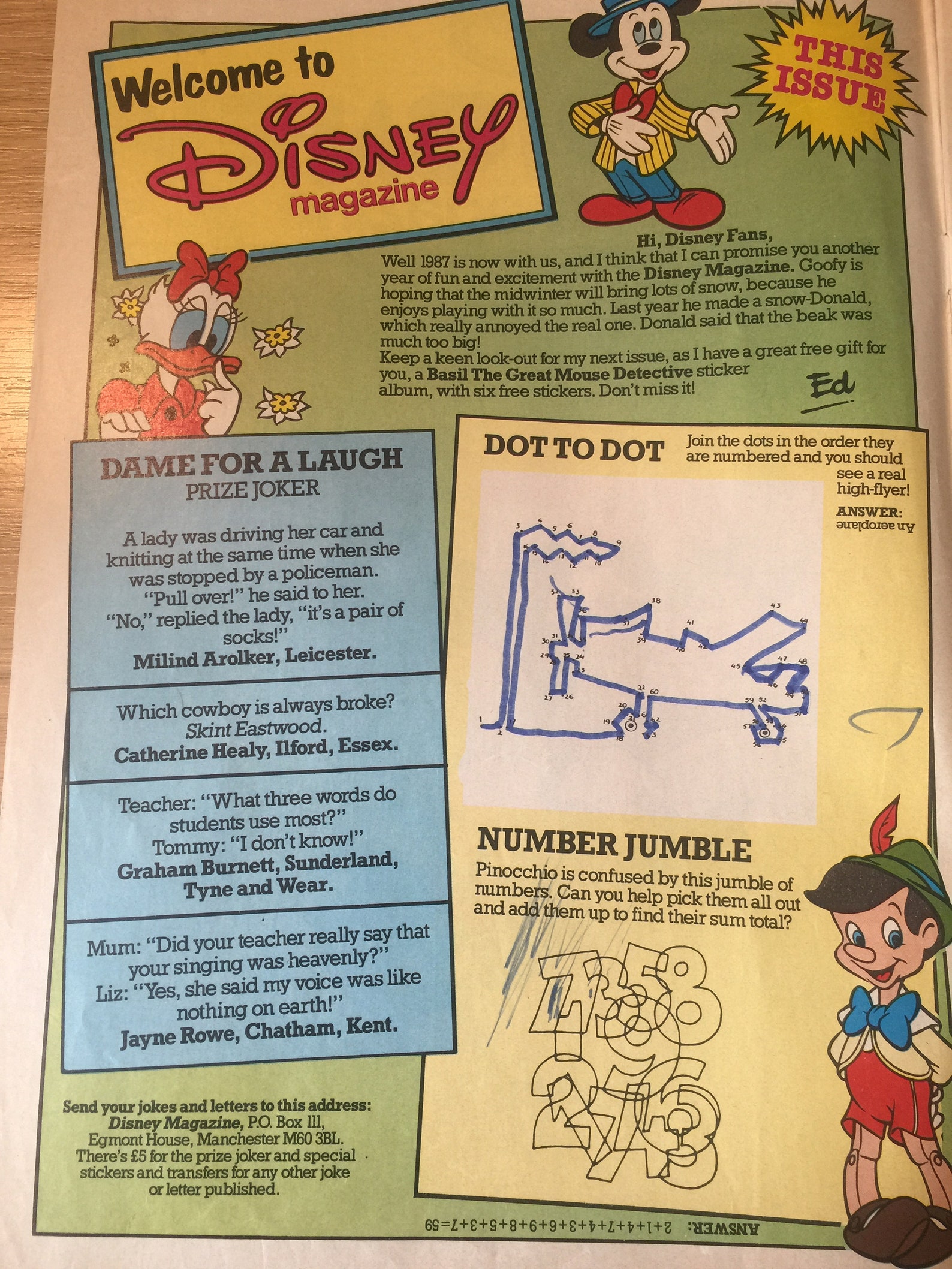 Rare Vintage From 1987 'disney Magazine' No 79 - Etsy