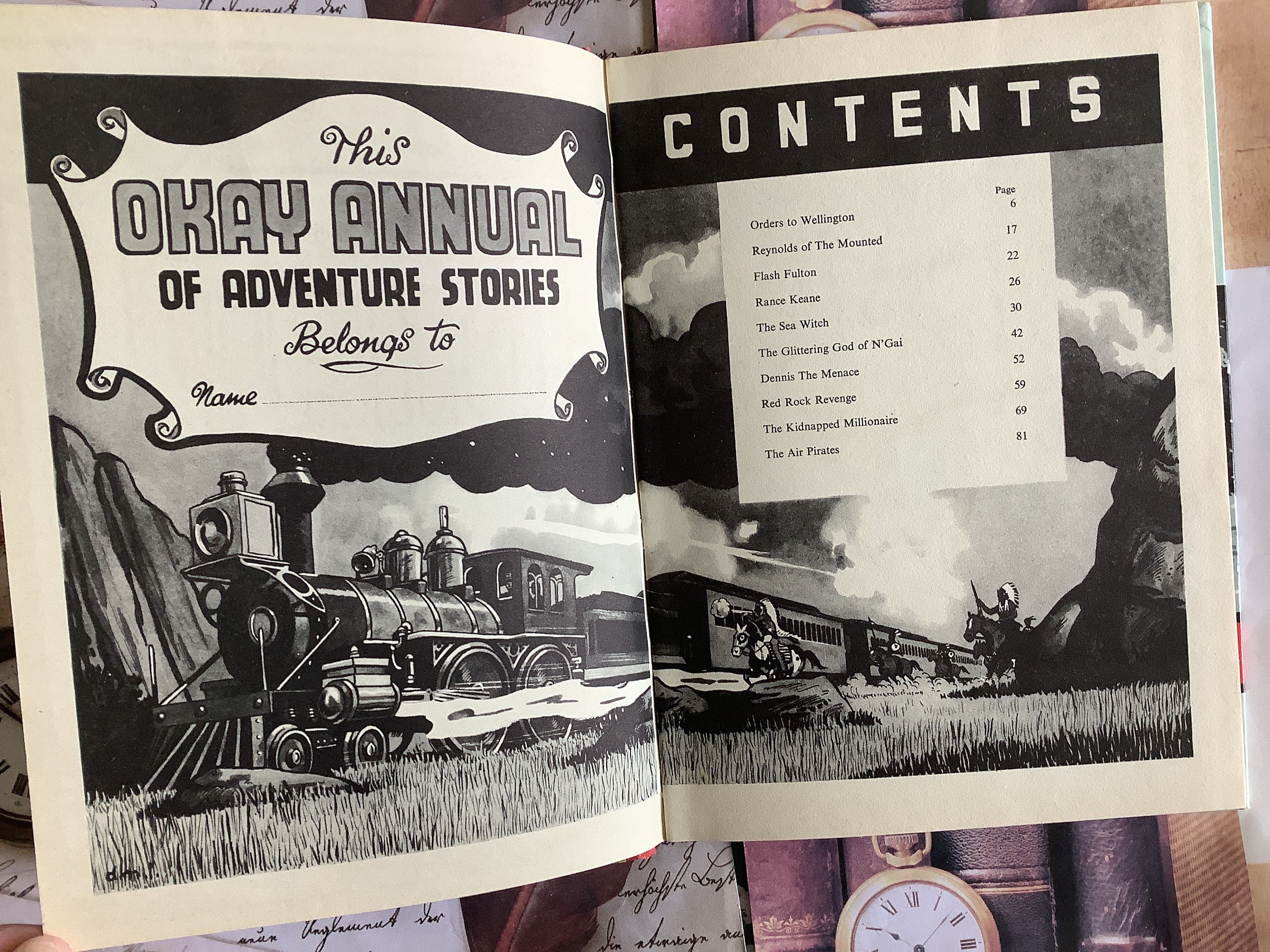 RARE Vintage/retro 1950s 'the Okay Annual Adventure Stories' Hardback ...
