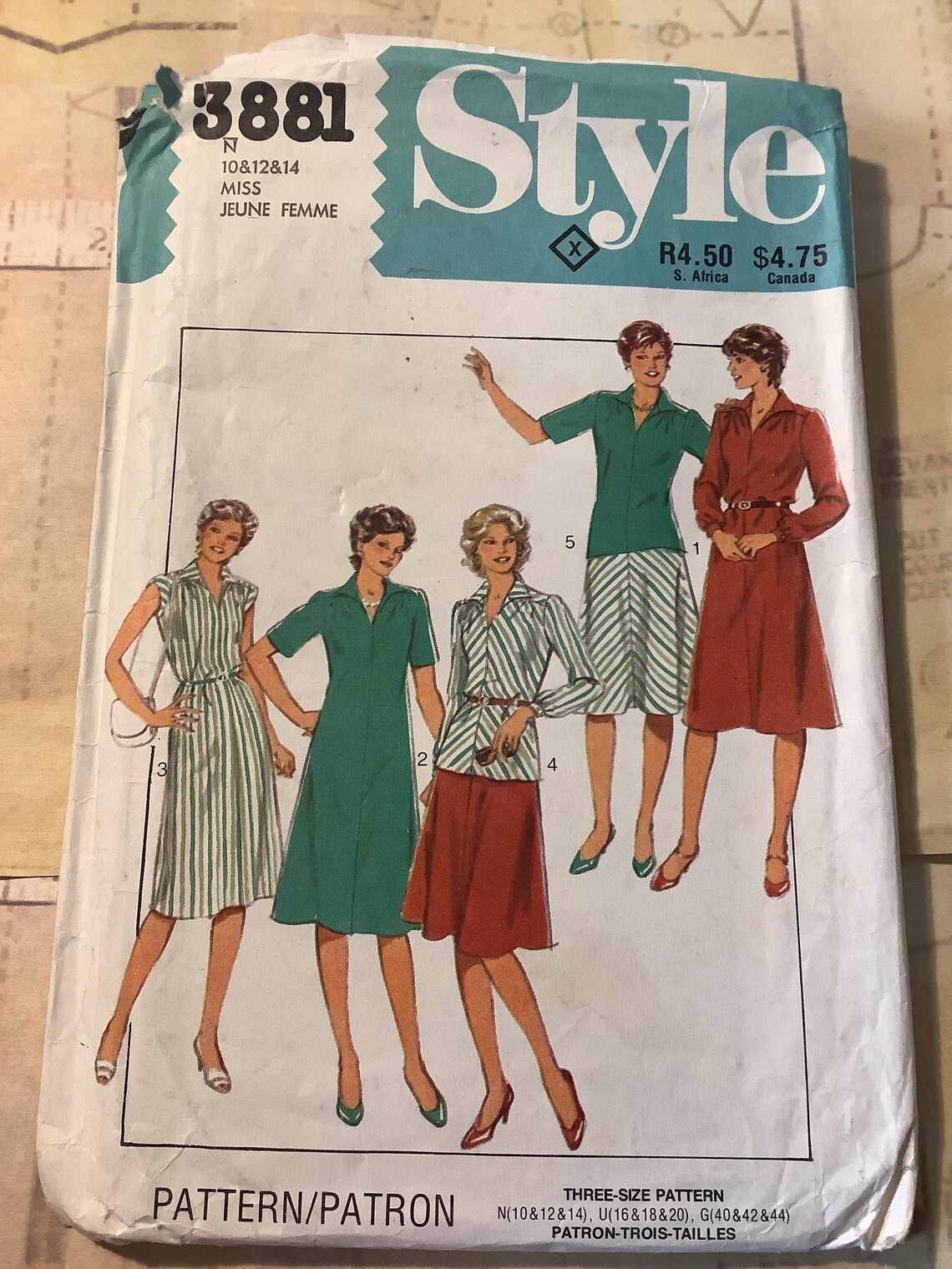VERY RARE Vintage Uncut 1982 Style Pattern No 3881 Misses' and Women's ...