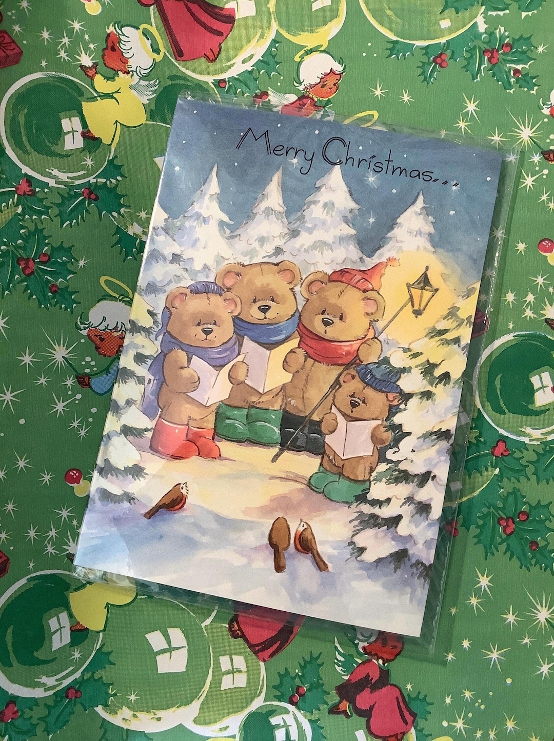 Vintage Circa 1990s 'merry Christmas ...' Blank Card ADORABLE Carol ...