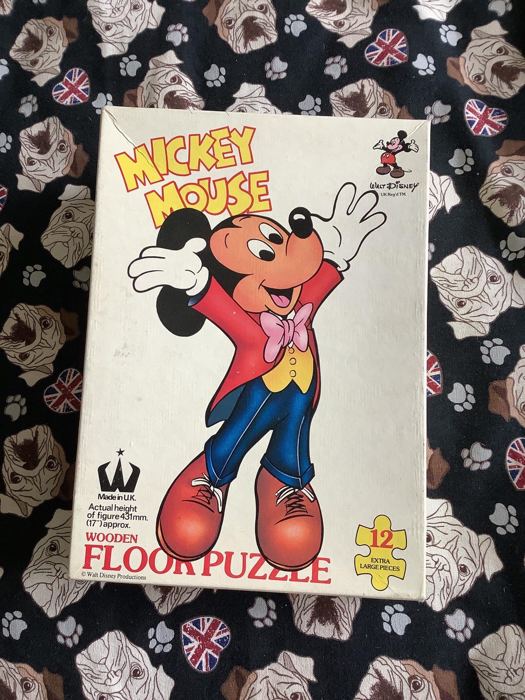RARE Vintage 1973 Mickey Mouse Wooden Floor Puzzle With 12 Extra Large ...