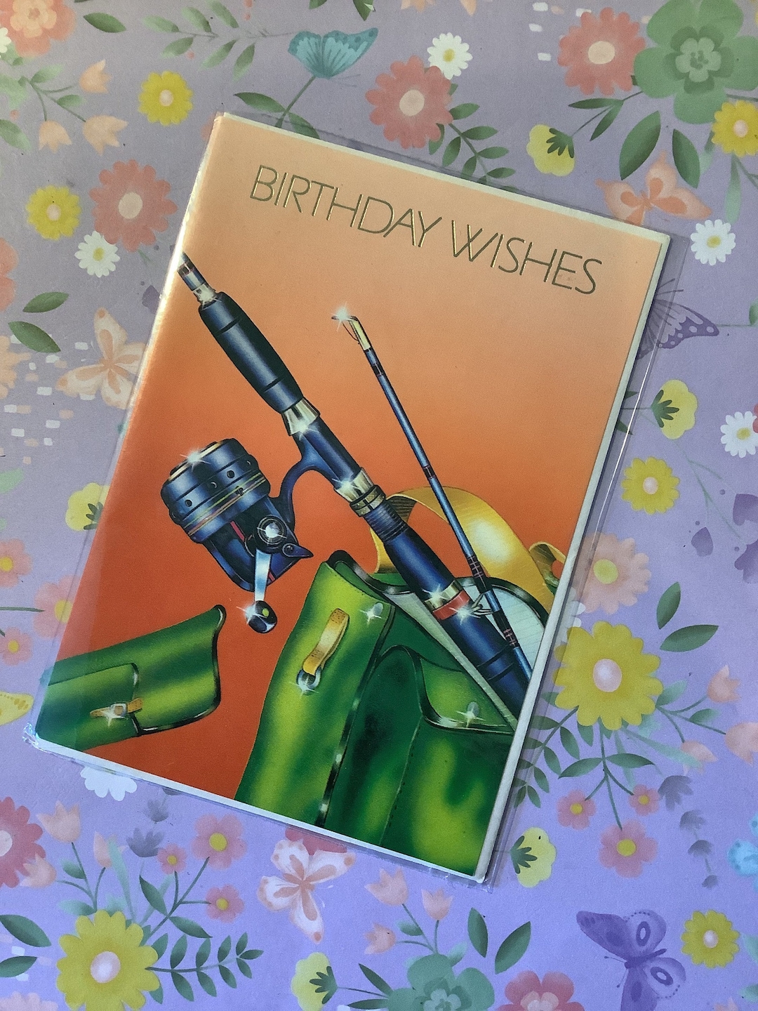 RARE Vintage/retro Circa 1970s 'birthday Wishes' Fishing/angling Design ...