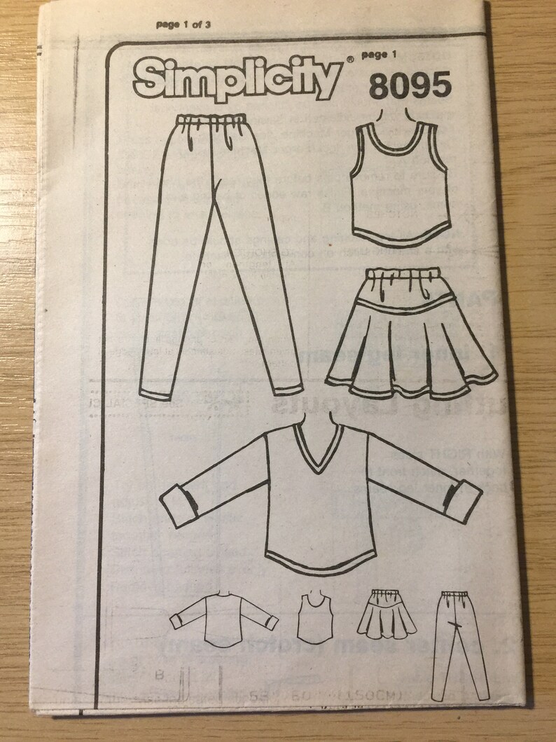 VERY RARE Vintage Uncut 1987 Simplicity Pattern No 8095 for Girl's Pull ...