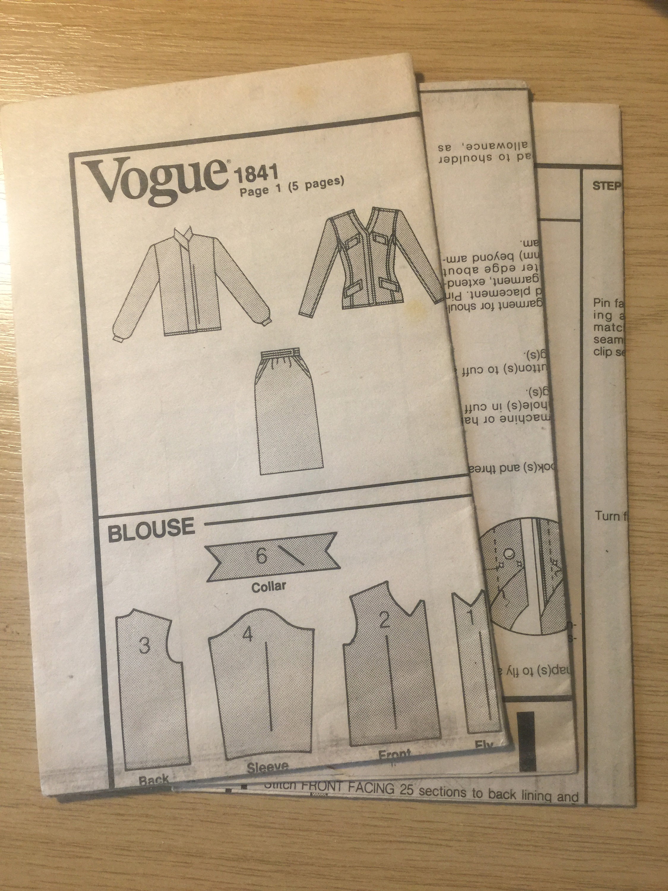 Vintage Vogue Oscar De La Renta 1841 Pattern Misses Jacket Dress Blouse ...