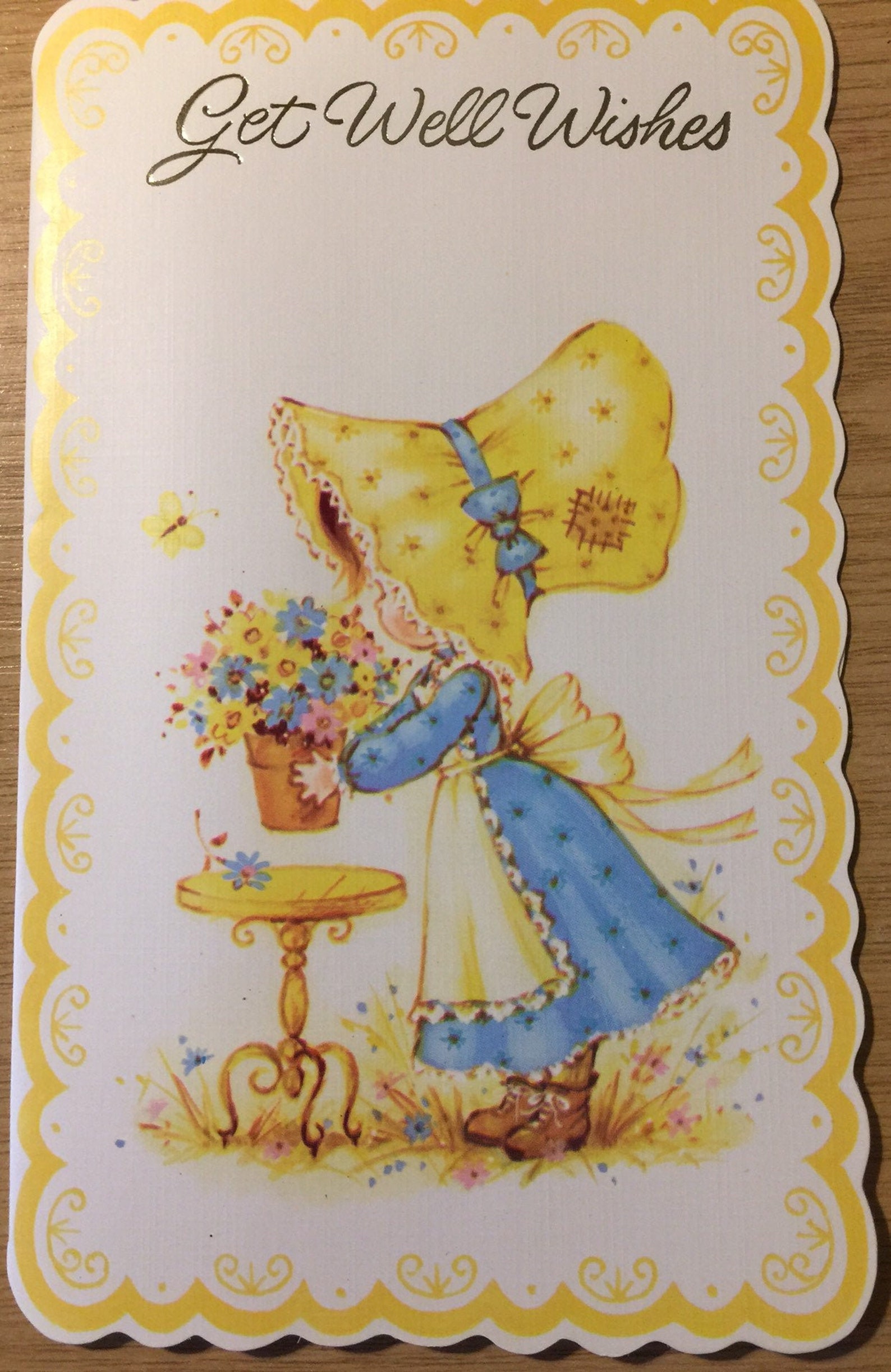 RARE Vintage Circa 1970s ' Get Well Wishes' Card - Cute Little 'holly ...