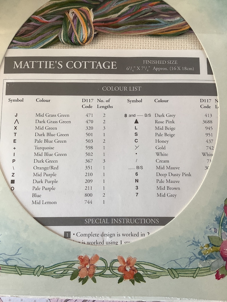 VINTAGE Circa 1990s 'mattie's Cottage' Counted Cross Stitch Kit by DMC ...