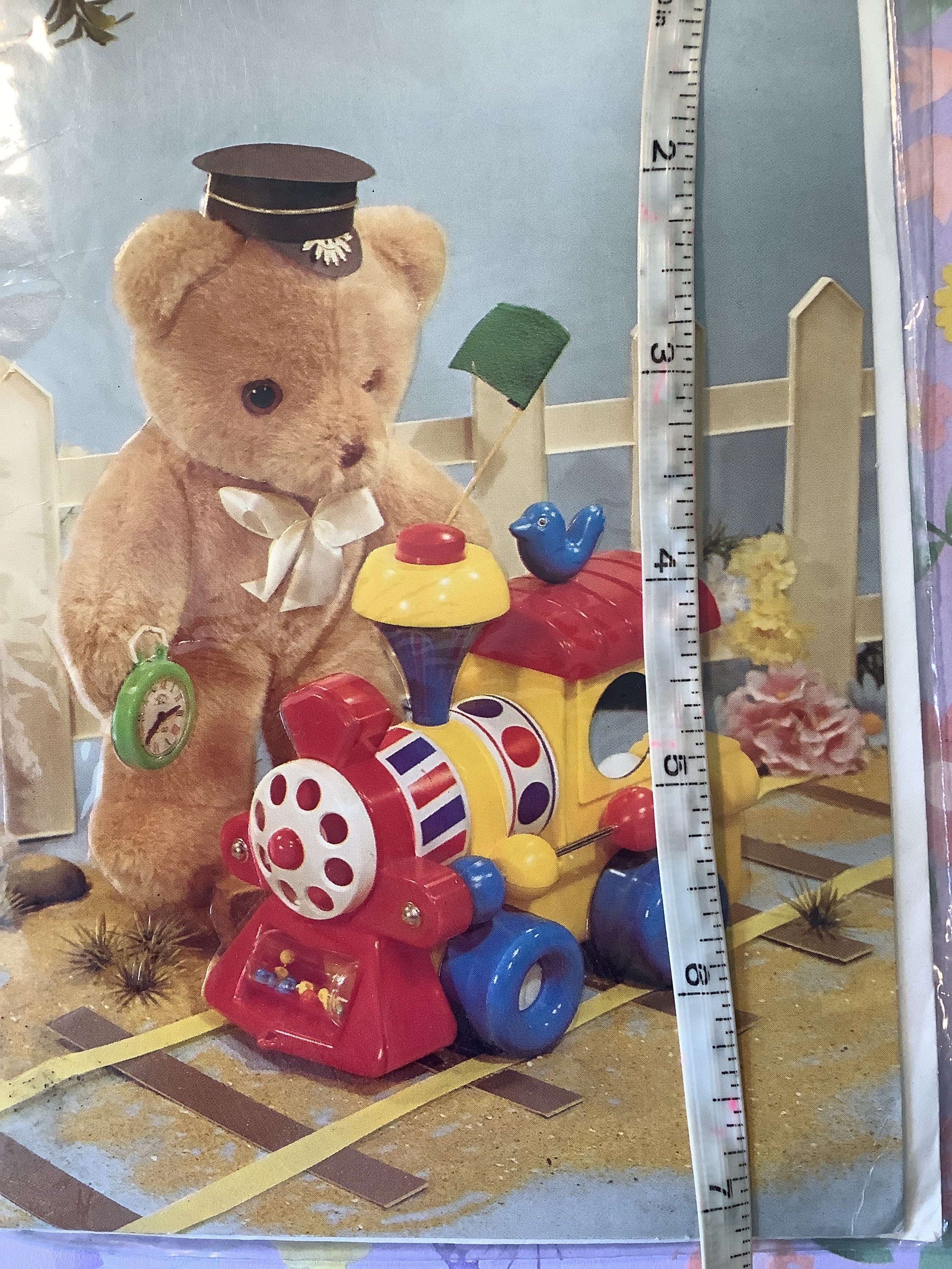 RARE Vintage Circa 1970s 'happy Birthday 4' Cute Retro Teddy Bear Train ...
