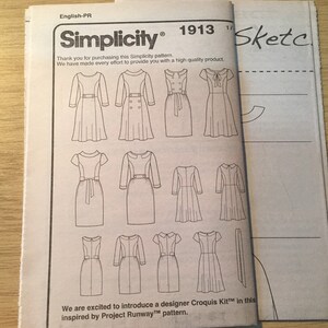 Uncut 2013 Simplicity Project Runway Sewing Pattern No K1913 for Misses ...