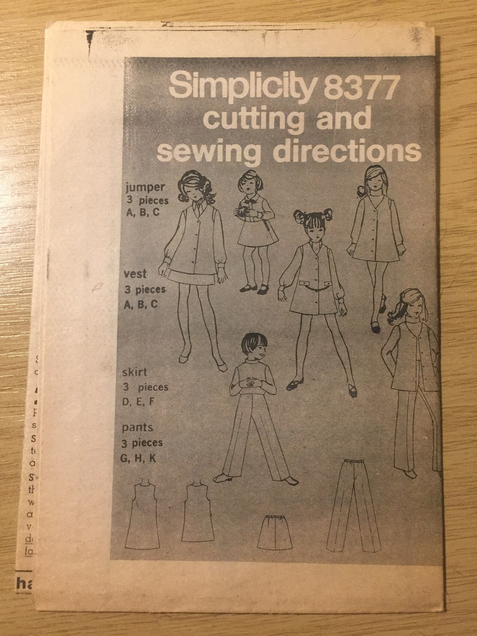 RARE Vintage 1969 Simplicity Pattern No 8377 Child's and | Etsy