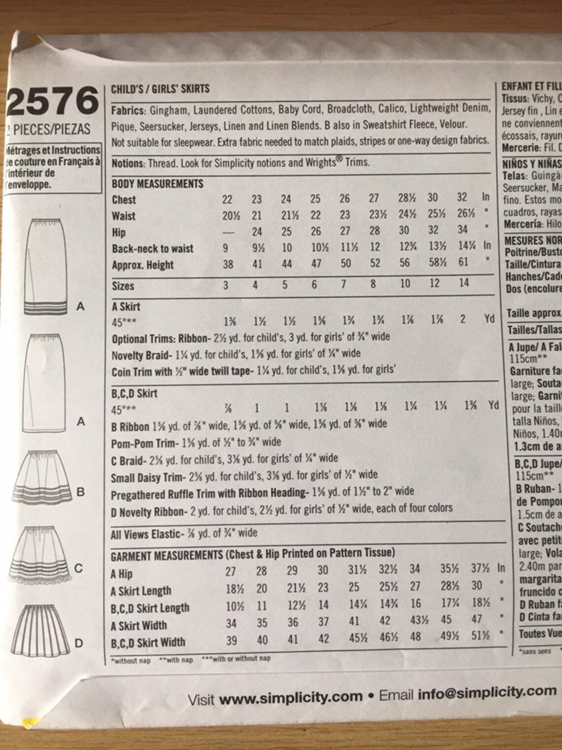 Uncut 2009 Simplicity Sewing Pattern No 2576 for - Etsy UK