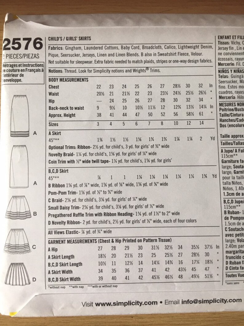 Uncut 2009 Simplicity Sewing Pattern No 2576 for - Etsy UK