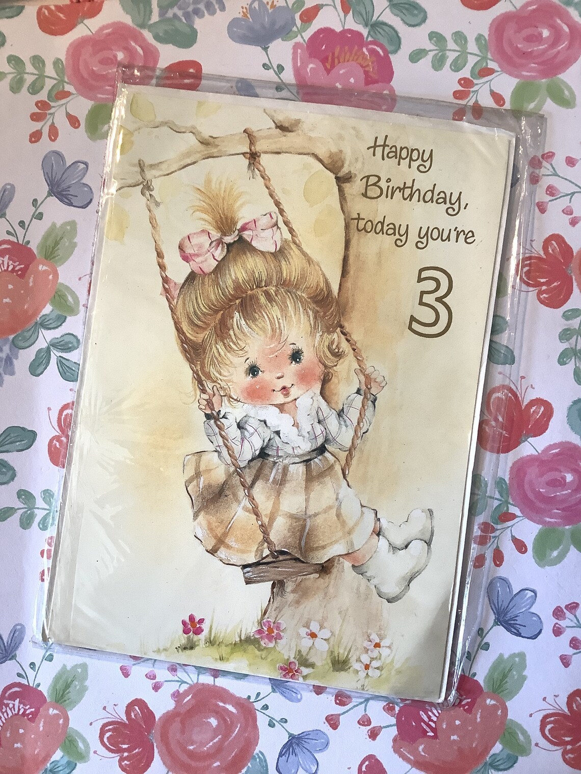 Extremely RARE Vintage Circa 1970s 'happy Birthday, Today You're 3 ...