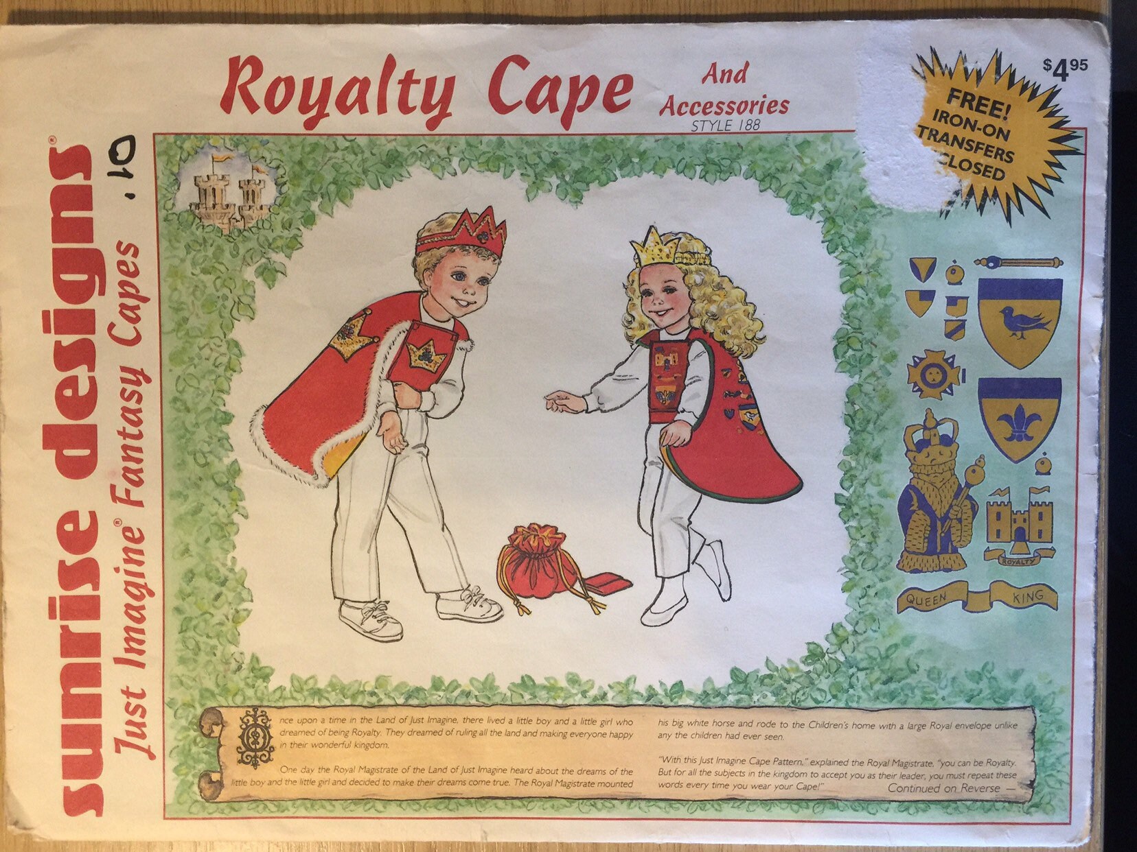 Extremely RARE Uncut Vintage From 1988 'royalty Cape' Pattern With Iron ...
