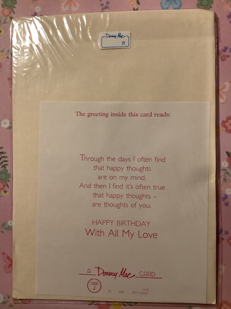 Vintage 1990s 'birthday Love to My Husband' Card With Cute Badger ...